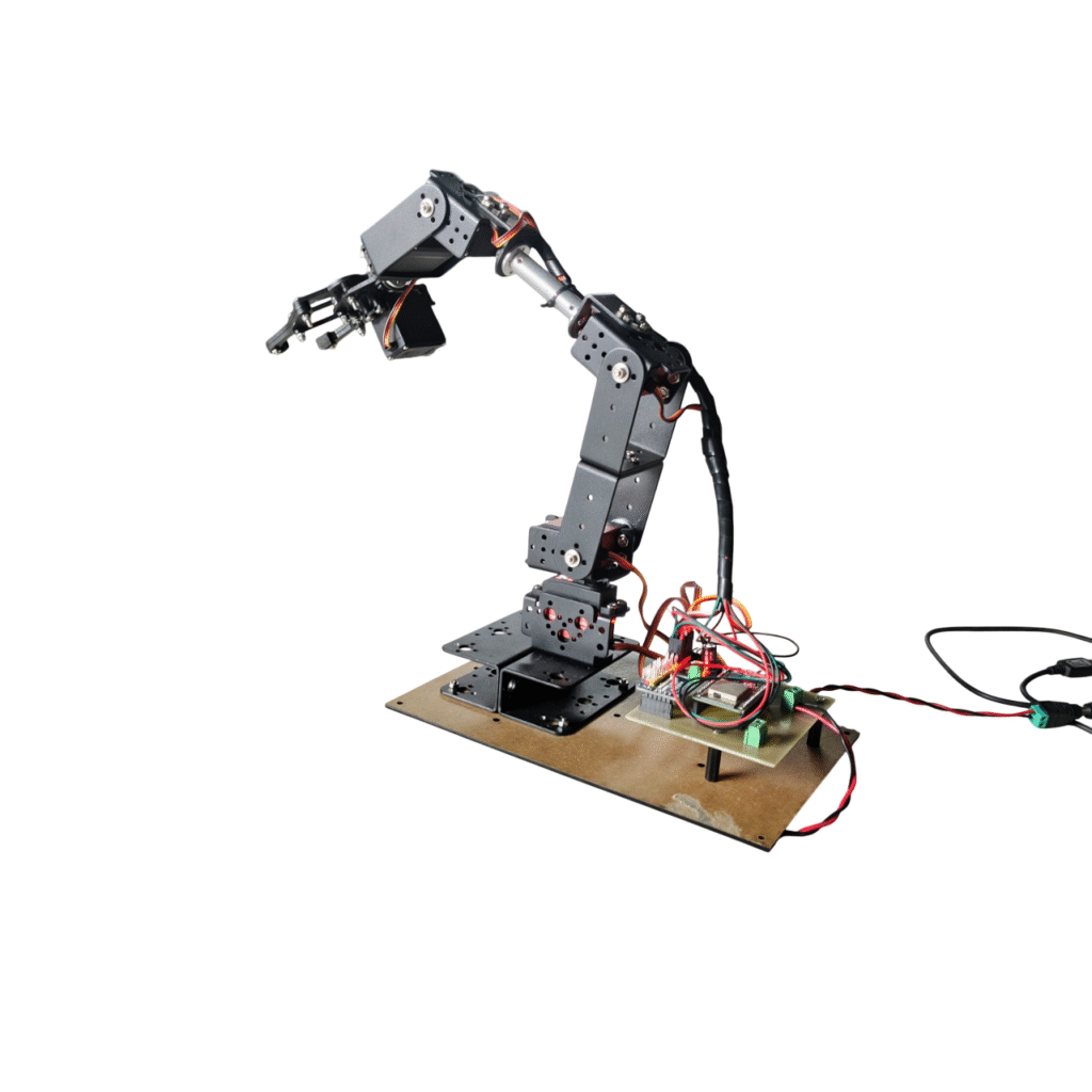 6DOF Robotic Arm- Full metal Bluetooth Controlled Robot Arm Project Kit ...